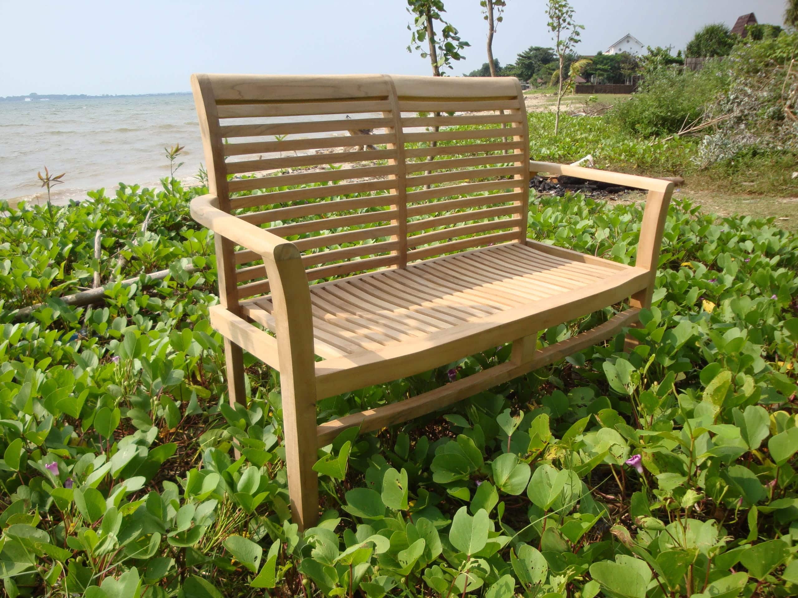 48" Casa Blanca Teak Stacking 2 Seater Bench