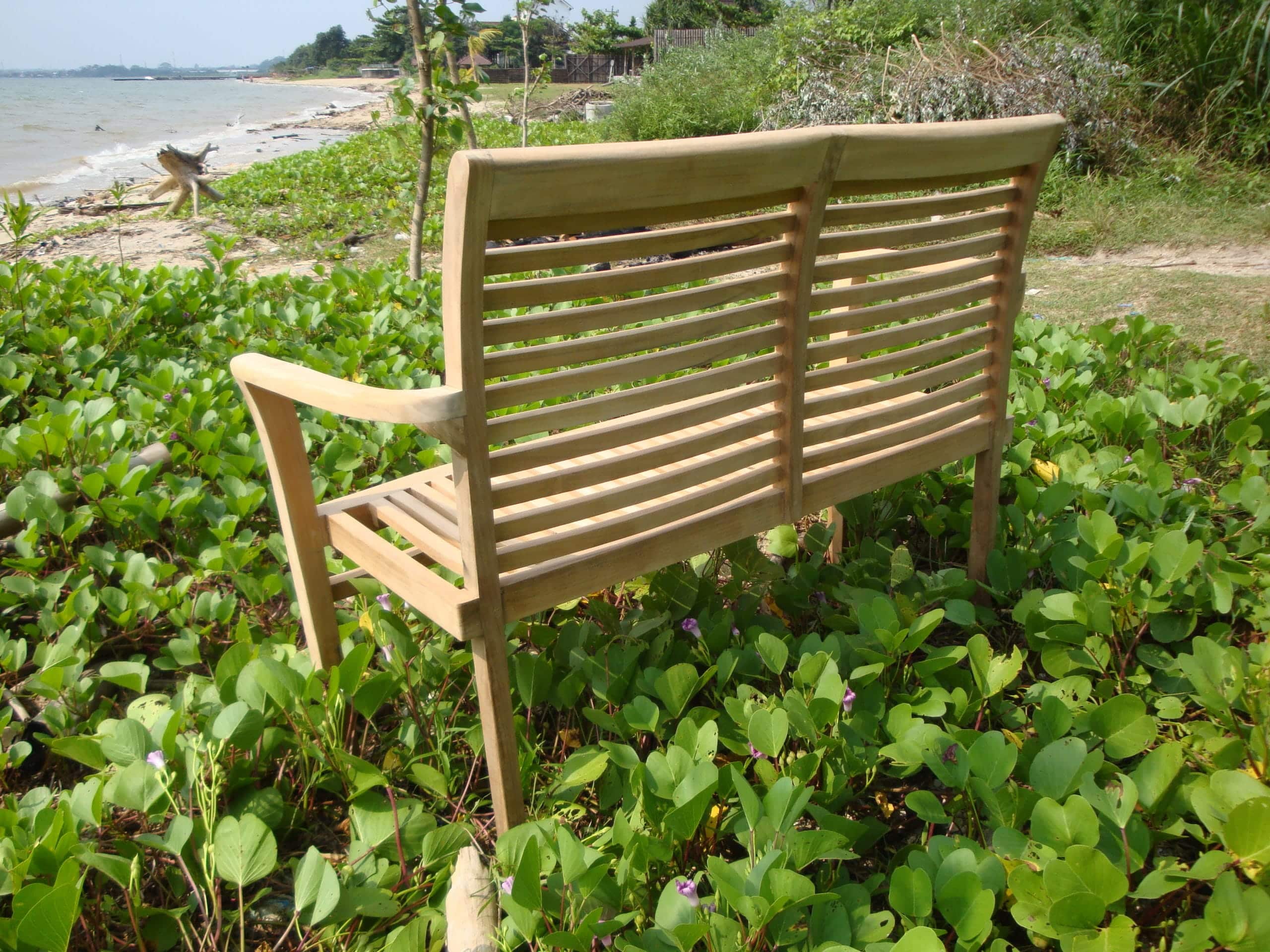 48" Casa Blanca Teak Stacking 2 Seater Bench