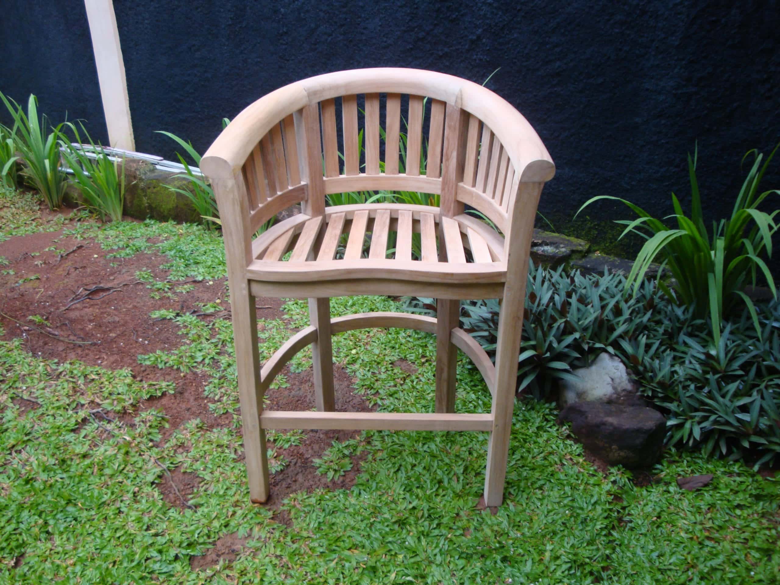 Kensington Curved Teak Arm Bar chair. 2 Pack