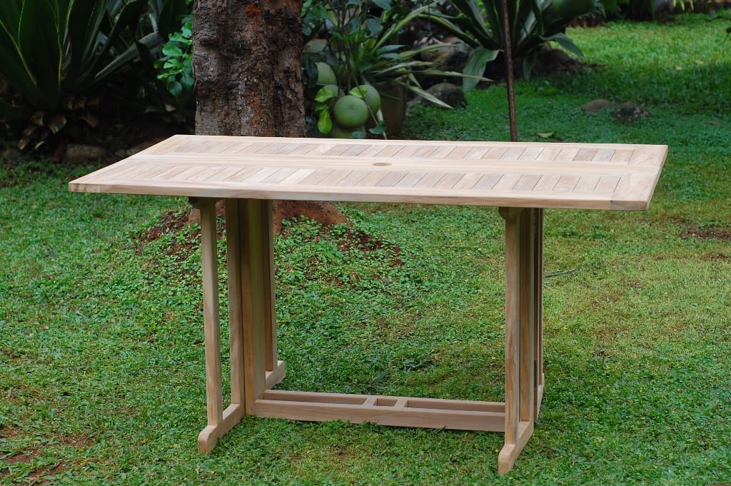 Barcelone Rectangular Drop Leaf Dining 59" x 31" Teak Table